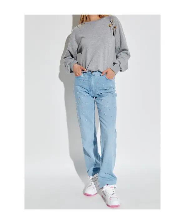 Versace Safety Pin Detailed Crewneck Sweatshirt