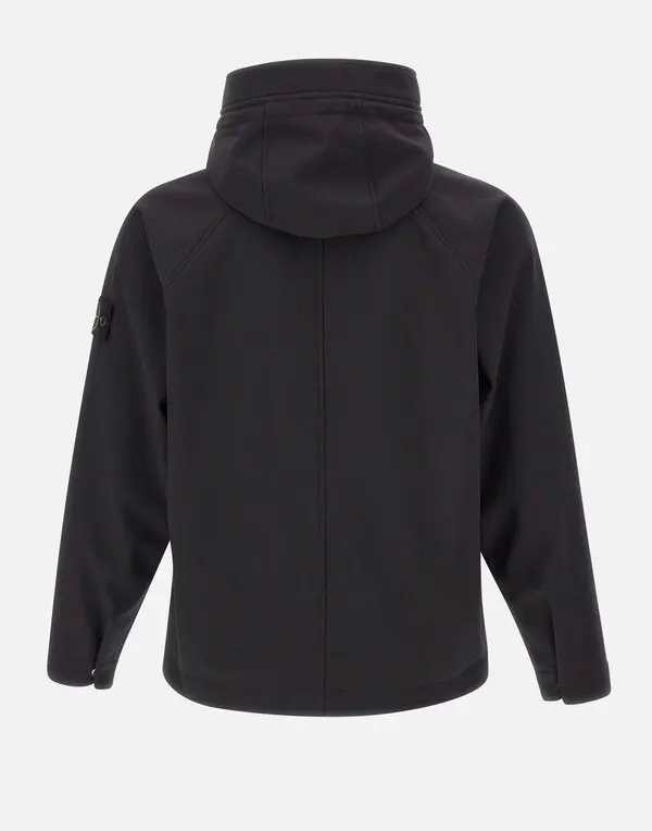 Stone Island Softshell Hooded Parka - Black