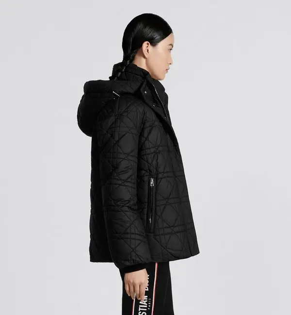Dior Alps Macrocannage Hooded Down Jacket - Black