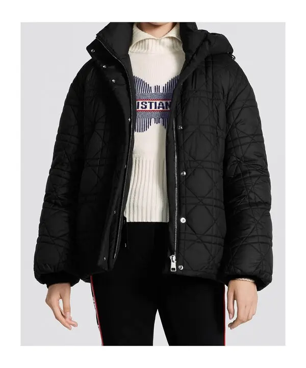 Dior Alps Macrocannage Hooded Down Jacket - Black