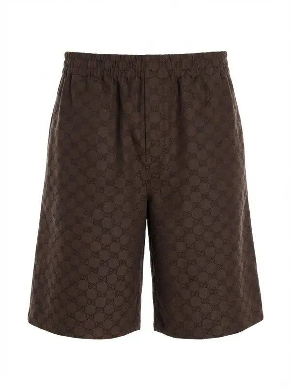 Gucci Monogram Bermuda Shorts - Brown