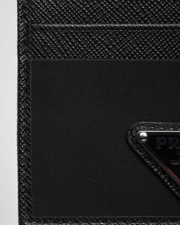 Prada Logo Plaque Slit Detailed Card Holder