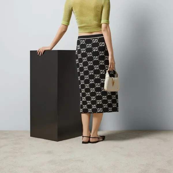 Gucci Gg Jacquard Wool Skirt