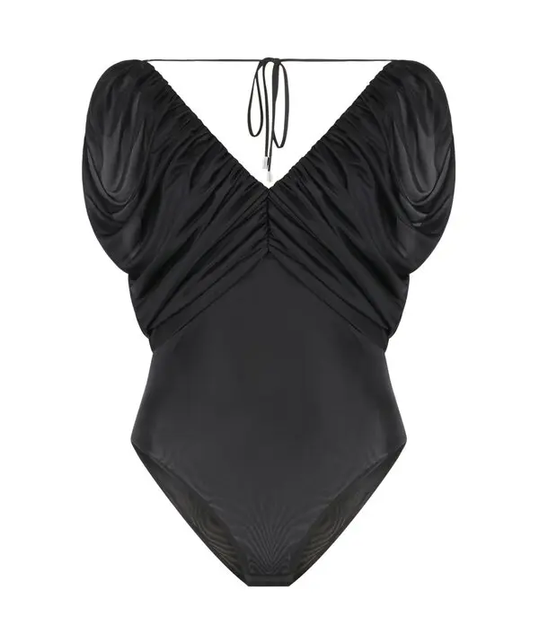 Pinko V-neck Ruched Bodysuit