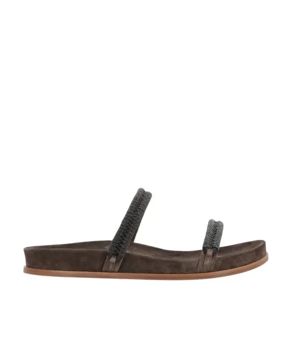 Brunello Cucinelli Embellished Slip-on Sandals