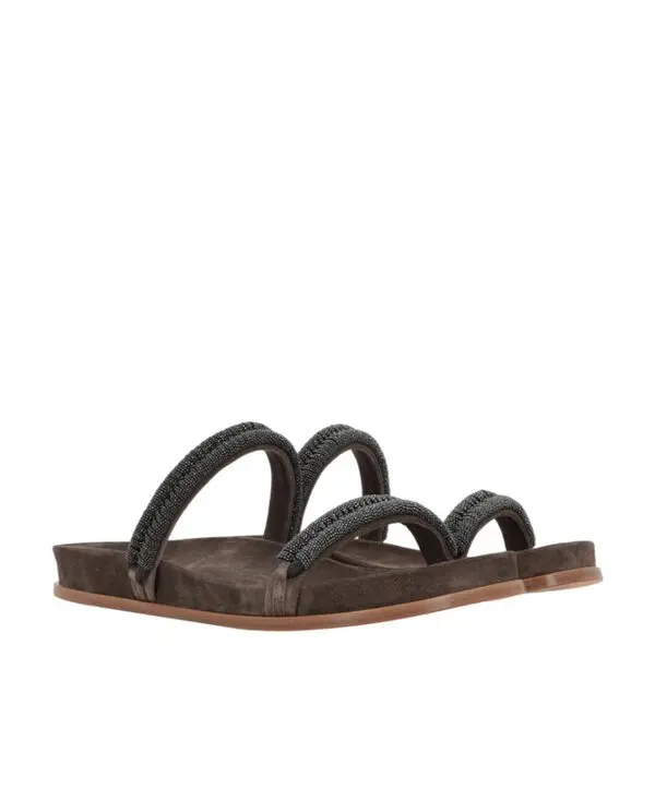 Brunello Cucinelli Embellished Slip-on Sandals