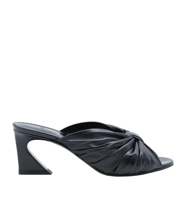 Fendi Gathered Heeled Sandals - Black