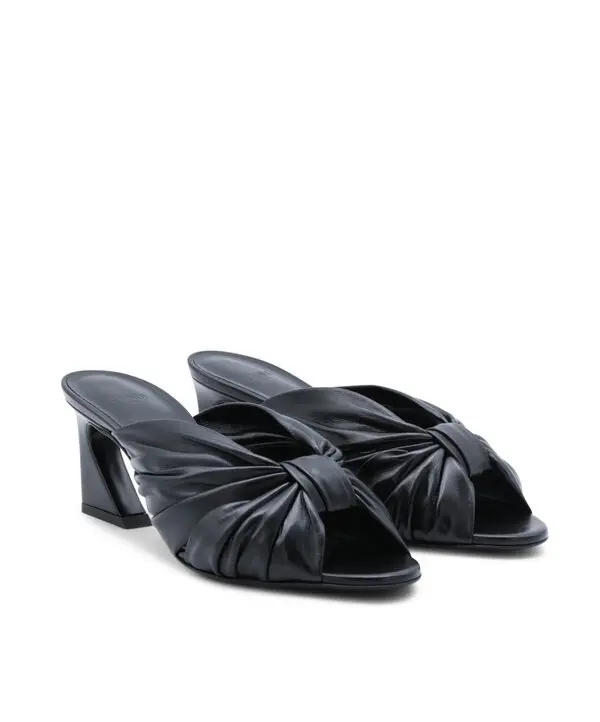 Fendi Gathered Heeled Sandals - Black