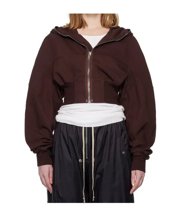 Rick Owens Cropped Zip-up Hoodie - Black