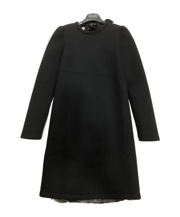N.21 Round Neck Long Sleeve Dress With Lace Trim