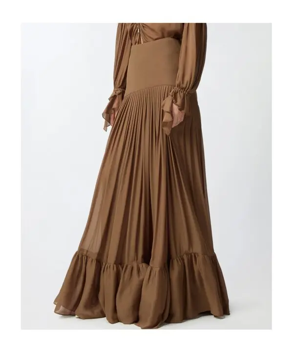 Pinko High-waisted Full Skirt With Ruffle Trim