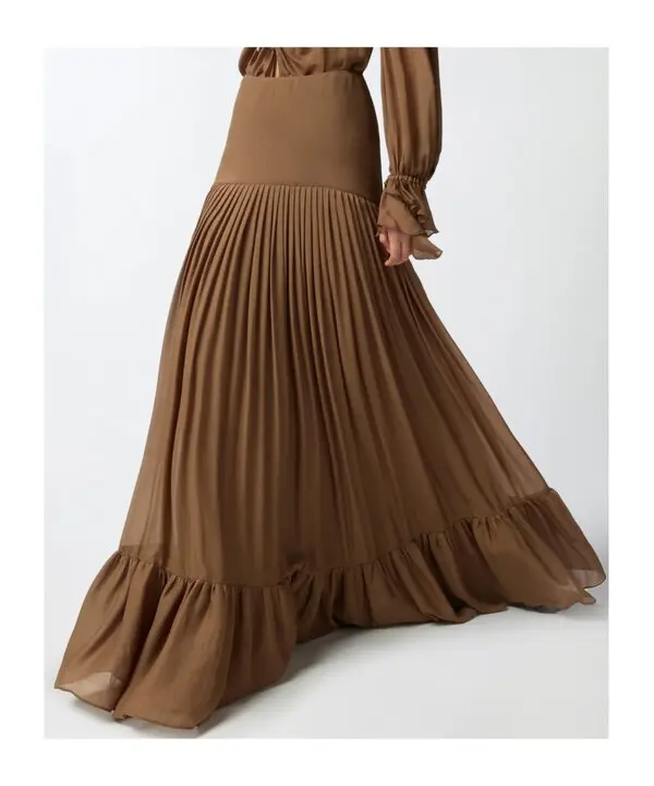 Pinko High-waisted Full Skirt With Ruffle Trim