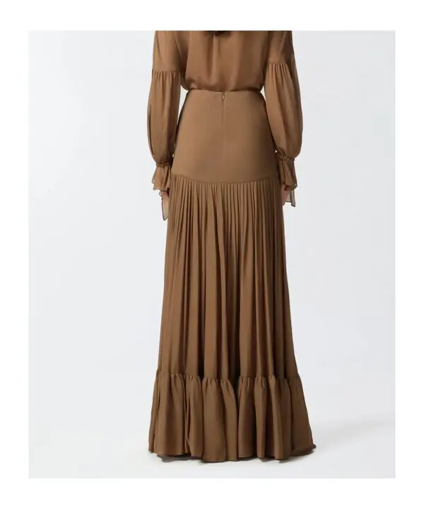 Pinko High-waisted Full Skirt With Ruffle Trim