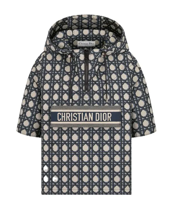 Dior Macrocannage Short-sleeved Hooded Anorak - Black