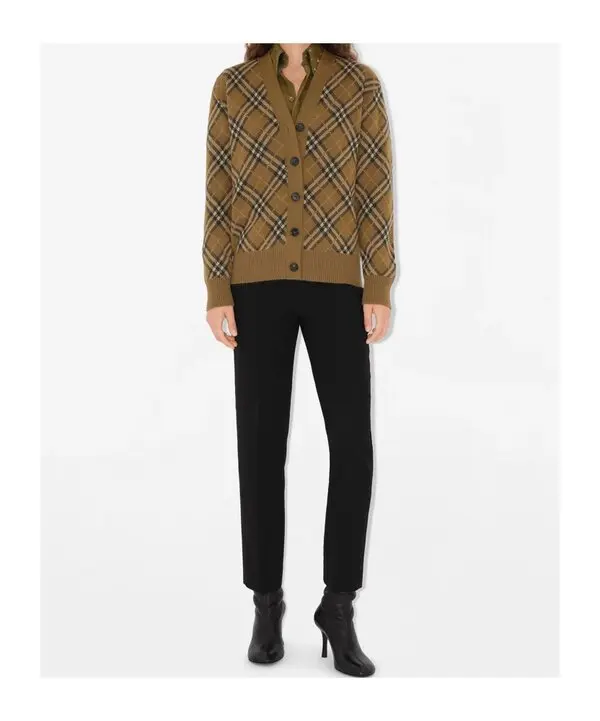 Burberry Checked Knitted Cardigan