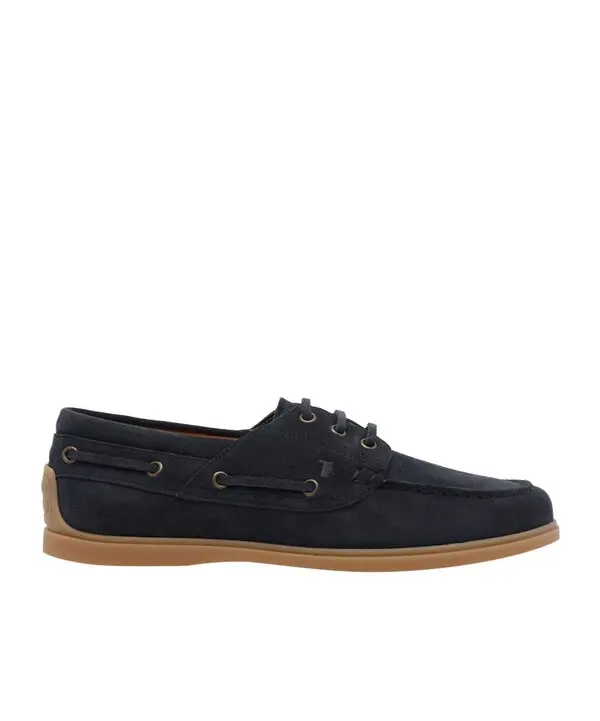 TOD'S Embossed Logo Lace-up Loafers - Black