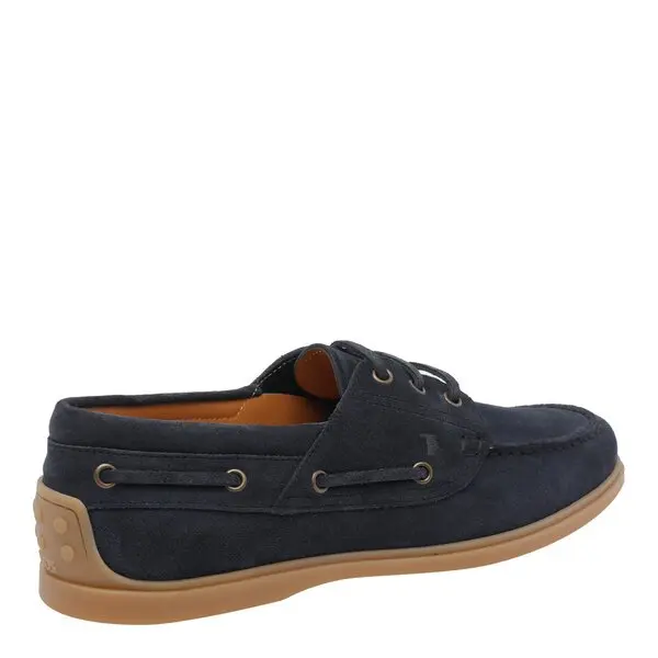 TOD'S Embossed Logo Lace-up Loafers - Black