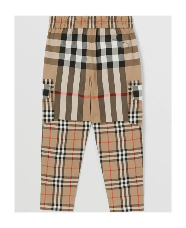 Burberry Mixed Vintage Check Cargo Trousers