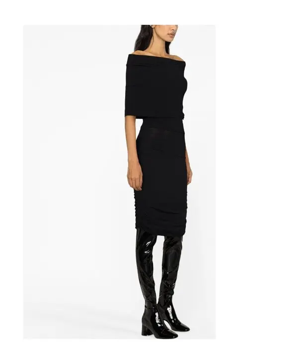 Khaite Off-the-shoulder Ruched Midi Dress