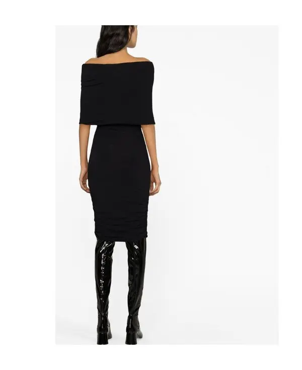 Khaite Off-the-shoulder Ruched Midi Dress