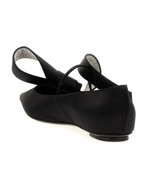 SERGIO ROSSI Area Maquise Ballet Flats With Rhinestone Embellishments