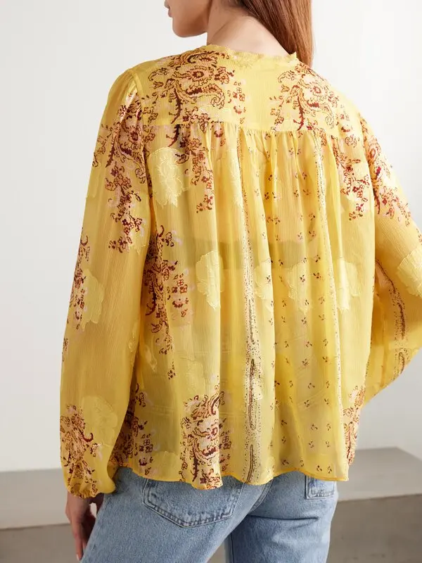 Ulla Johnson Aster Print Silk-blend Crepe Blouse