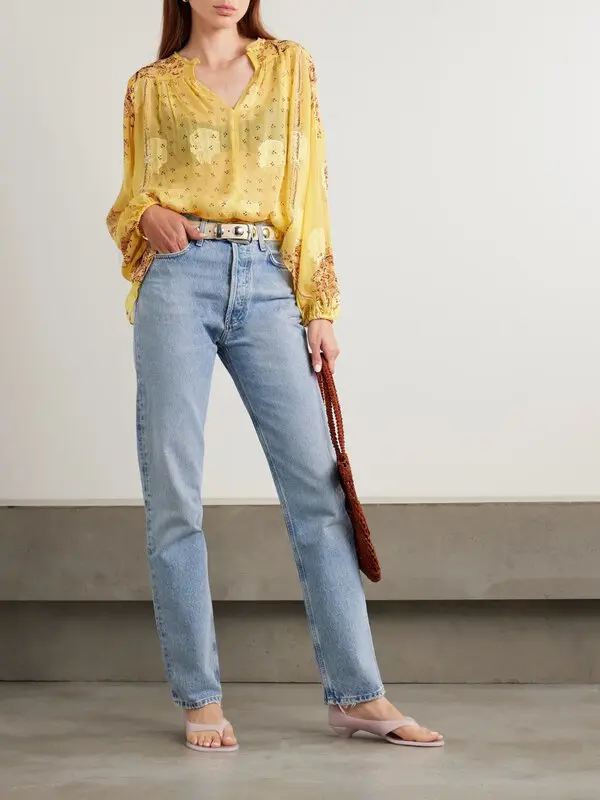 Ulla Johnson Aster Print Silk-blend Crepe Blouse