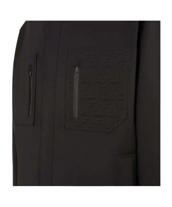 Fendi Ff Motif Ski Shirt Jacket With Quilted Vest