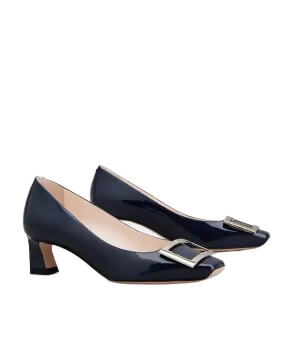 ROGER VIVIER Trompette Embellished Buckle Pumps - Blue