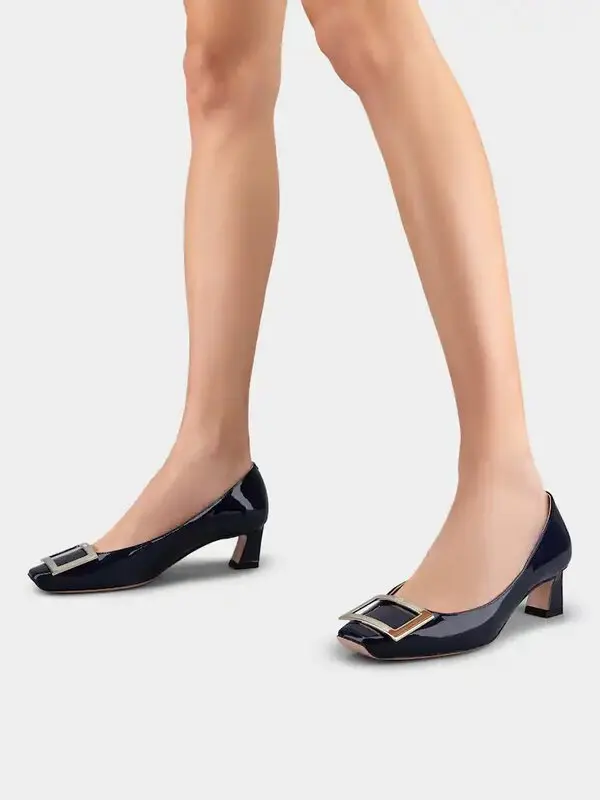 ROGER VIVIER Trompette Embellished Buckle Pumps - Blue