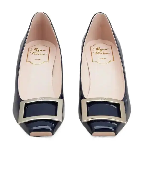 ROGER VIVIER Trompette Embellished Buckle Pumps - Blue