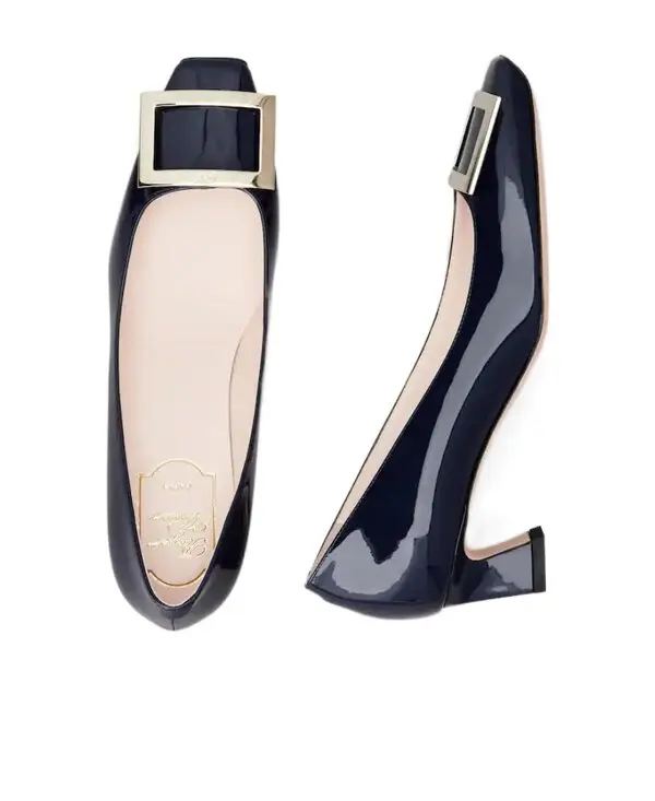 ROGER VIVIER Trompette Embellished Buckle Pumps - Blue
