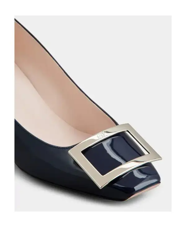 ROGER VIVIER Trompette Embellished Buckle Pumps - Blue