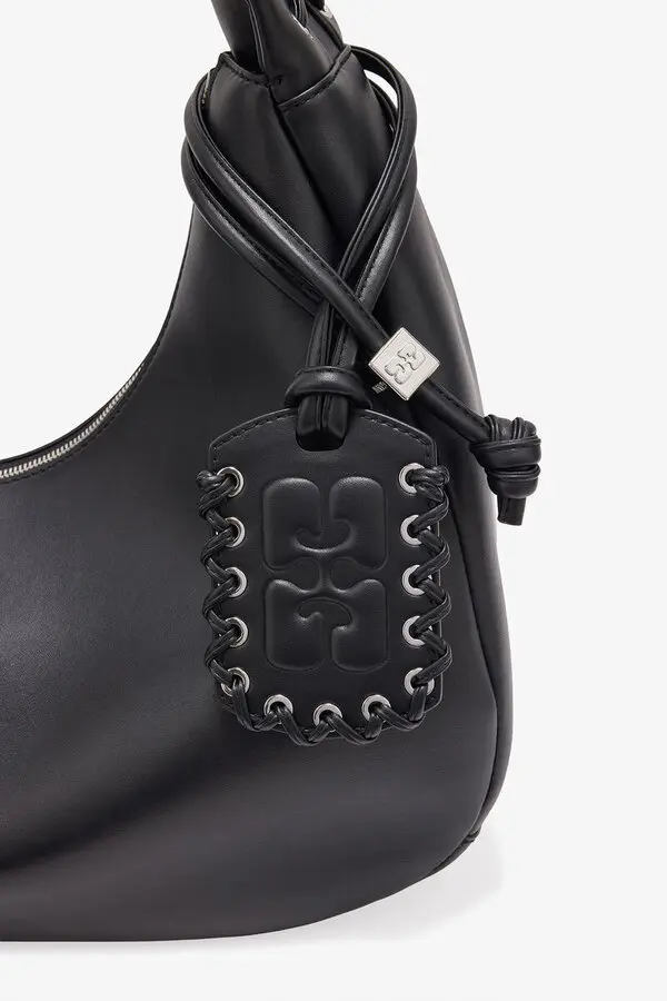 GANNI Medium Laces Hobo Bag - Black