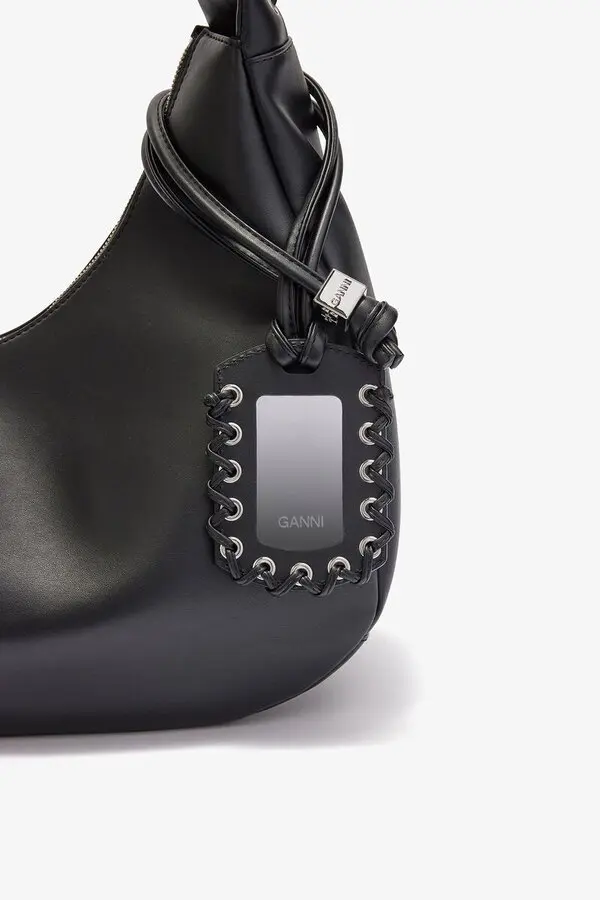 GANNI Medium Laces Hobo Bag - Black