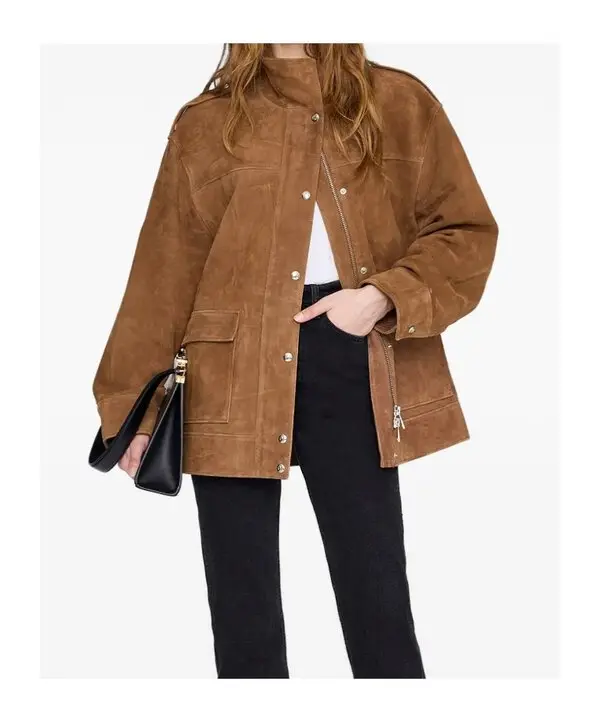 ANINE BING Snap-front Stand-collar Jacket