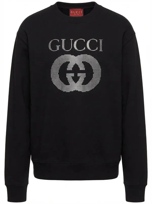 Gucci Embellished Logo Crewneck Sweater - Black
