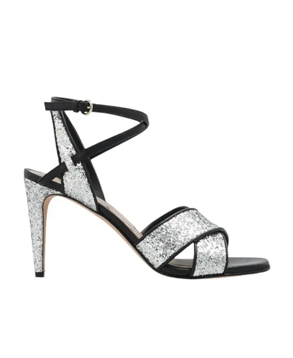 Red Valentino Glittered Stiletto Sandals - Gray