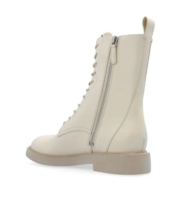 Tory Burch Logo-embossed Leather Lace-up Boots