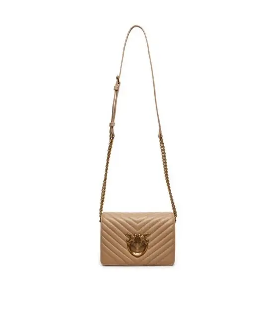 Pinko Classic Love Bag Click Foldover Crossbody Bag - Brown