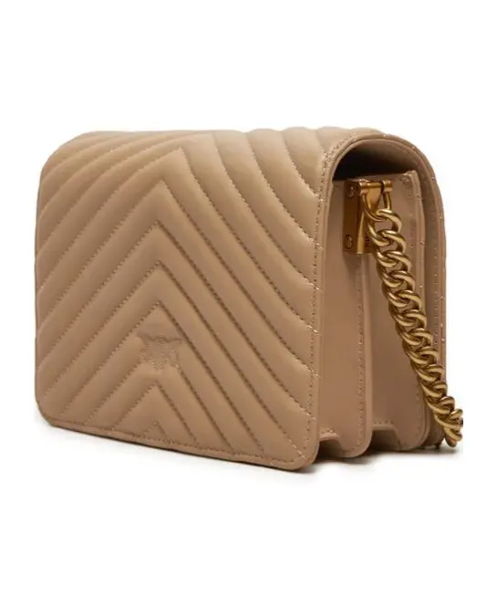 Pinko Classic Love Bag Click Foldover Crossbody Bag - Brown