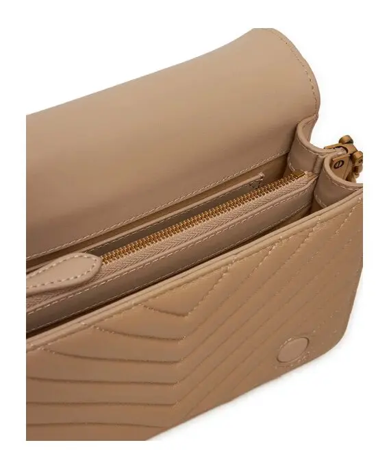 Pinko Classic Love Bag Click Foldover Crossbody Bag - Brown