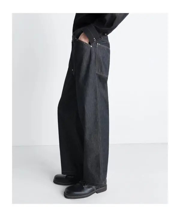 LEMAIRE Logo Patch Tapered-leg Jeans - Slate