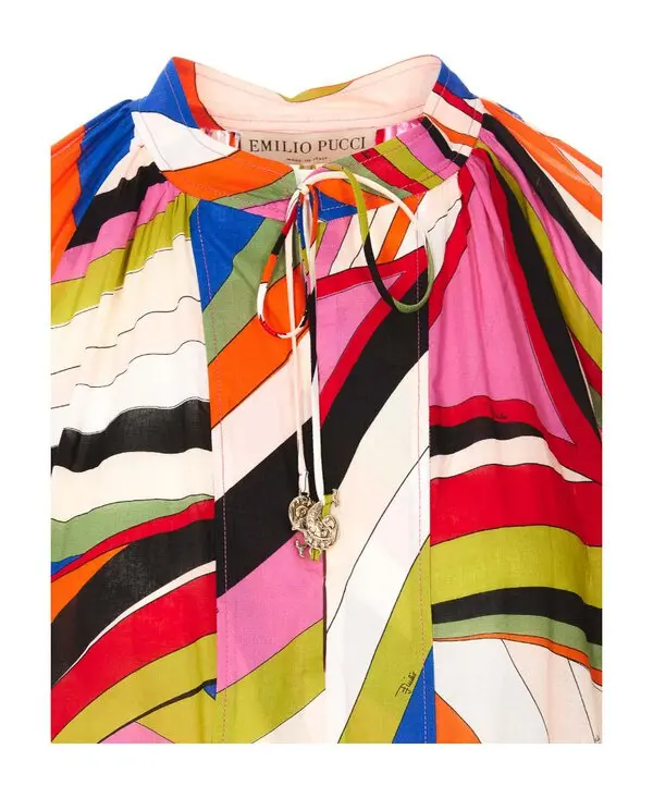 Emilio Pucci Iride-printed Ruffled Trim Mini Dress - Multicolor