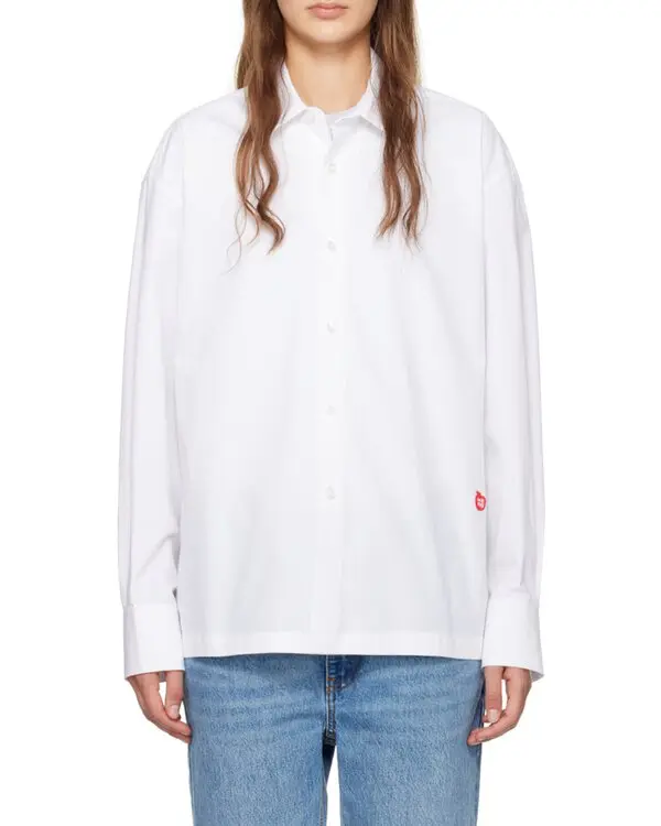 Alexander Wang Logo Embroidered Buttoned Shirt - White