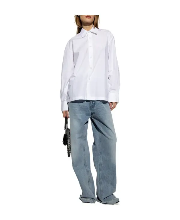 Alexander Wang Logo Embroidered Buttoned Shirt - White