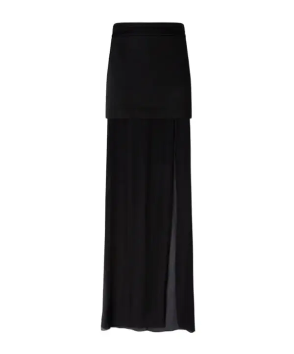 Pinko Layered Maxi Skirt With Side Slit