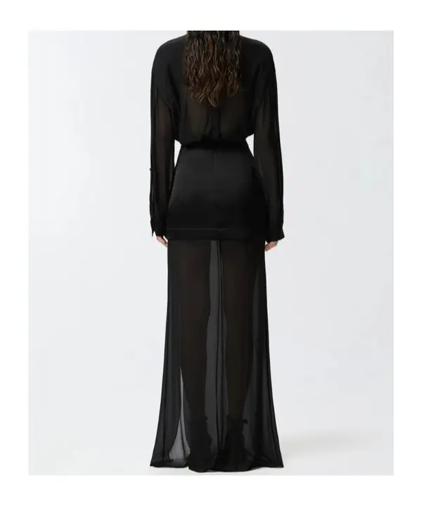 Pinko Layered Maxi Skirt With Side Slit