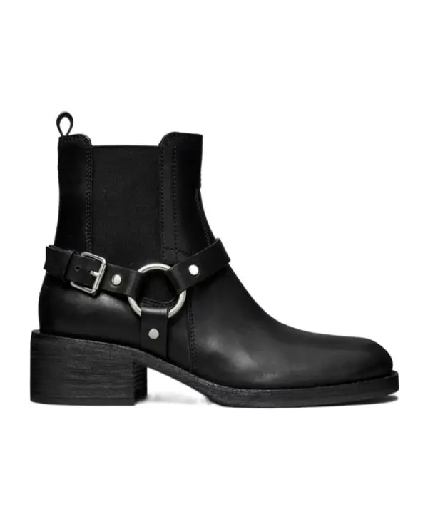 Tory Burch Buckle-strap Ring Detail Ankle Boots - Black
