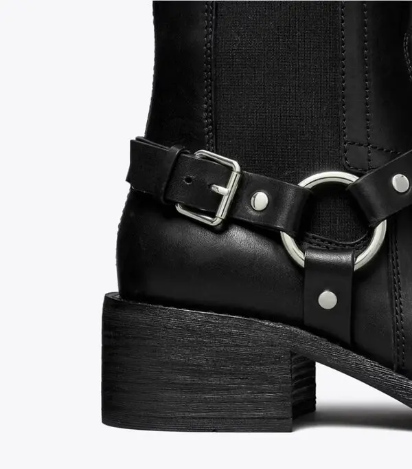 Tory Burch Buckle-strap Ring Detail Ankle Boots - Black